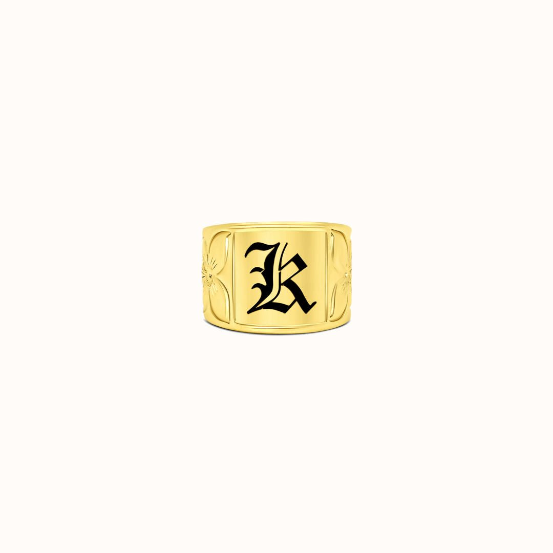 15mm Hali'a Heirloom Tapered Initial Ring – Ka Ohana Jewelry