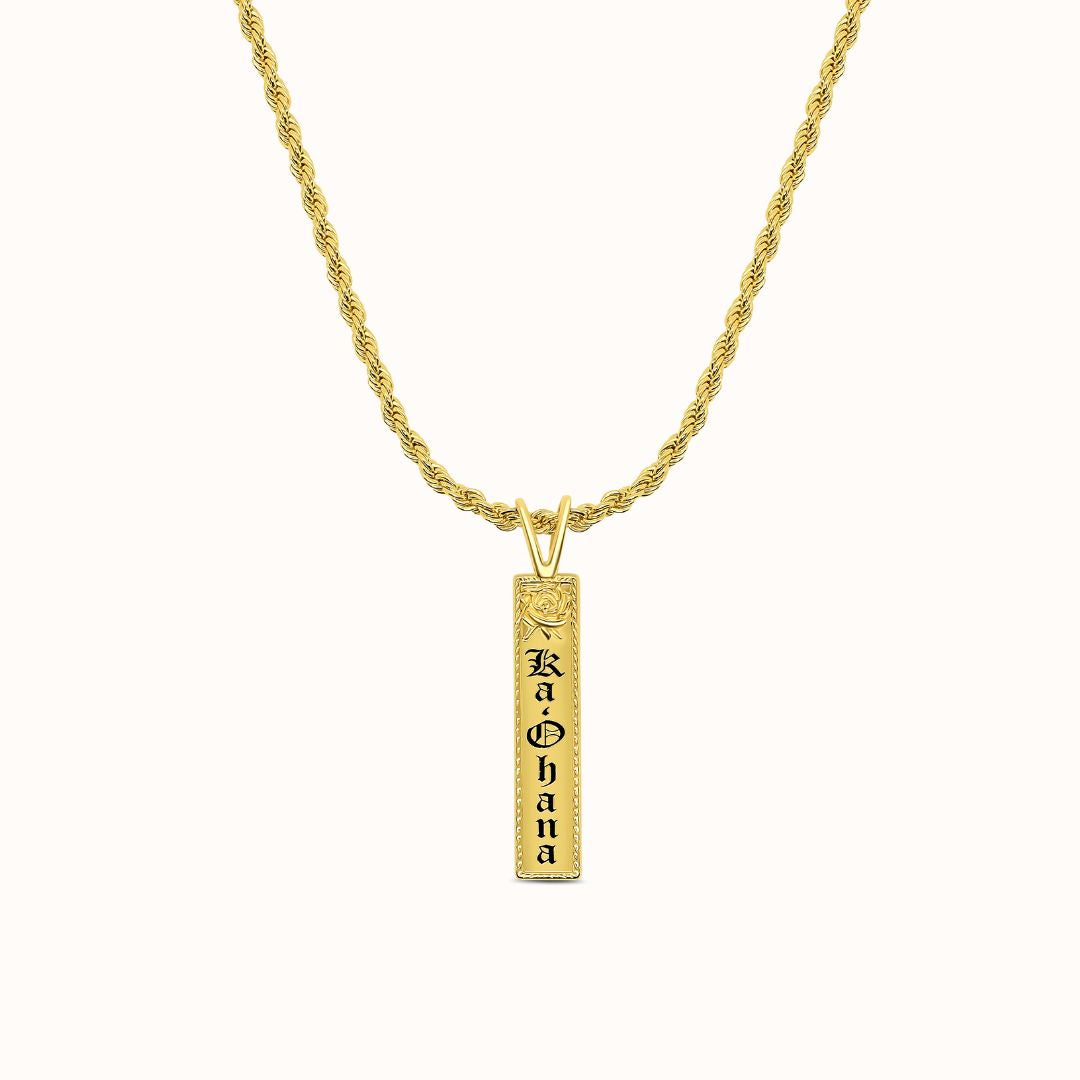 8mm Lokelani Heirloom Vertical Plate Necklace – Ka Ohana Jewelry