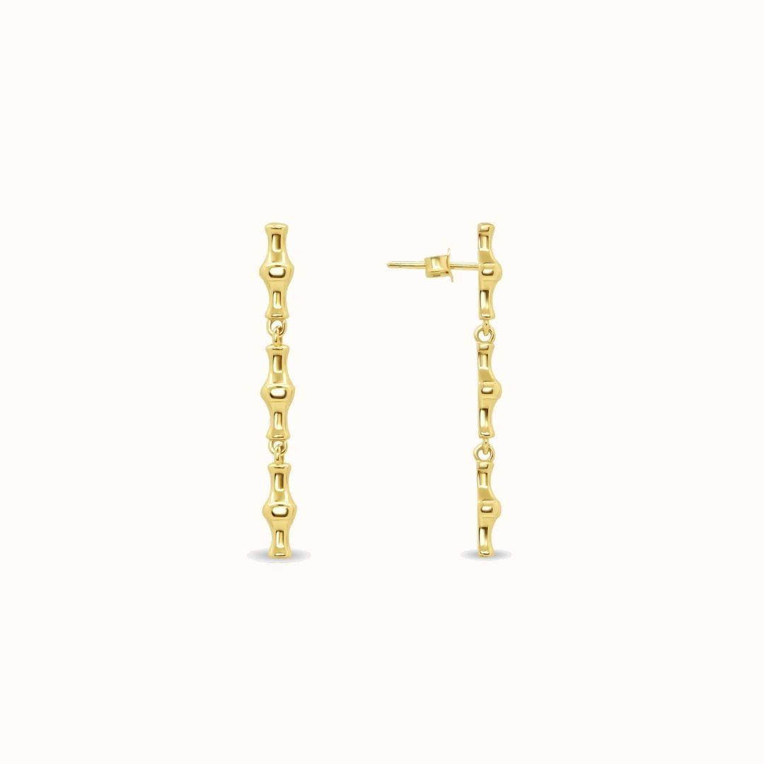 Triple Bamboo Vertical Dangle Stud – Ka Ohana Jewelry